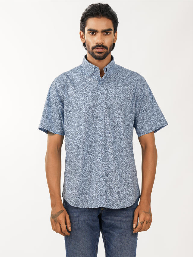 Printed Short Sleeve Shirt (B) | MICLO GLOBAL | Your One Stop Shopping ...